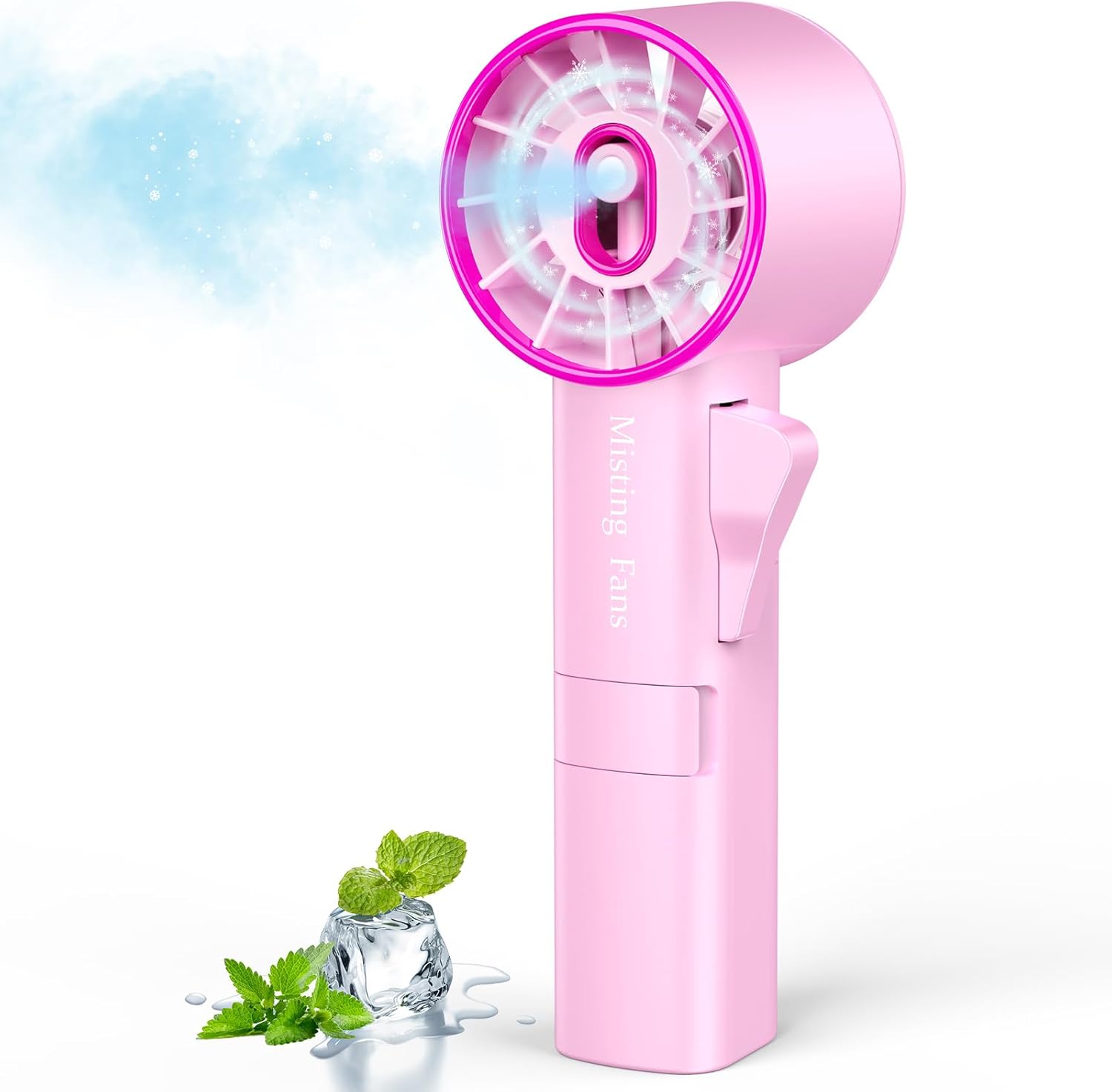Ausic Portable Handheld Misting Fan, Turbo Fans with Mist, High-Speed,